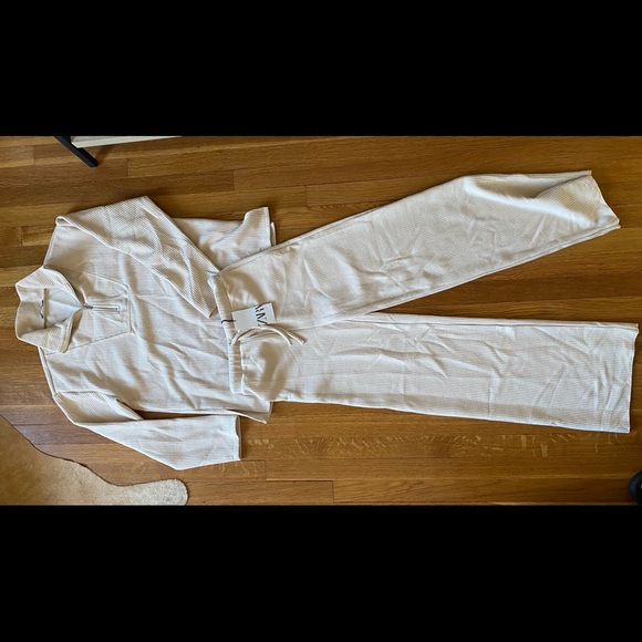 Zara | Other | Zara Cream Ribbed Knit Set | Poshmark
